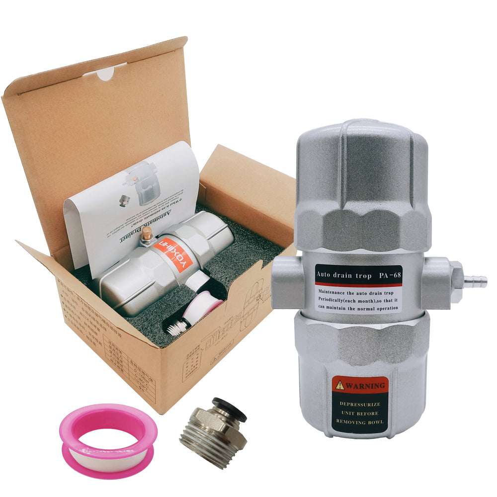 Pneumatic PA-68 Auto Drain Valve for Air Compressor Tank – 8mm Connect